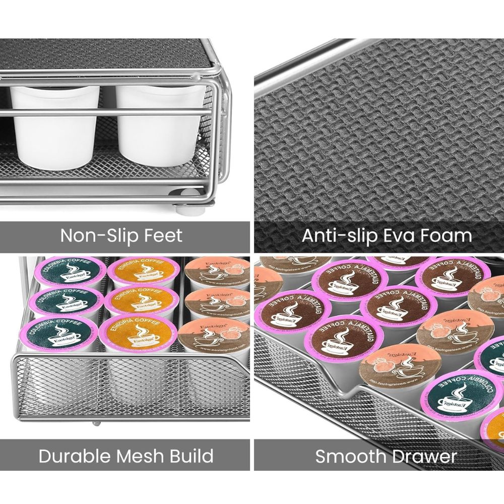Eastsign Coffee Pod Storage Drawer, 36 Keurig K-cups Capacity, Black ...