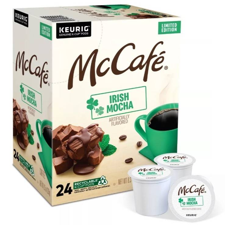 McCafe Irish Mocha, Light Roast, Keurig K-Cup Coffee Pods, box of 24 k ...