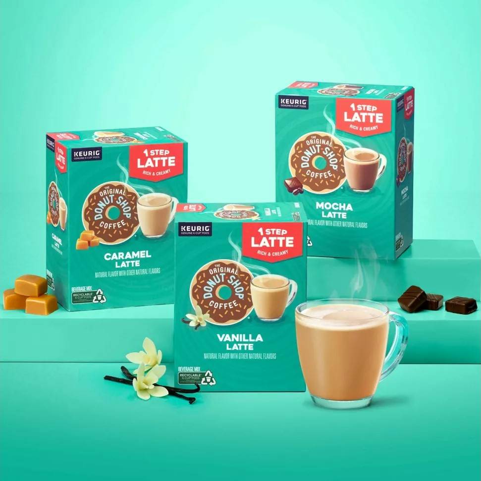 The Original Donut Shop One Step Caramel Latte, Dark Roast, Keurig K-C ...