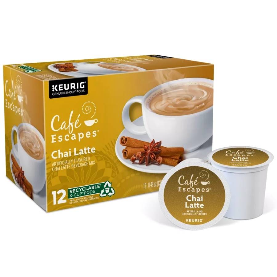 Cafe Escapes Chai Latte Tea, Keurig K-Cup Pods, Box of 12 K-Cups ...