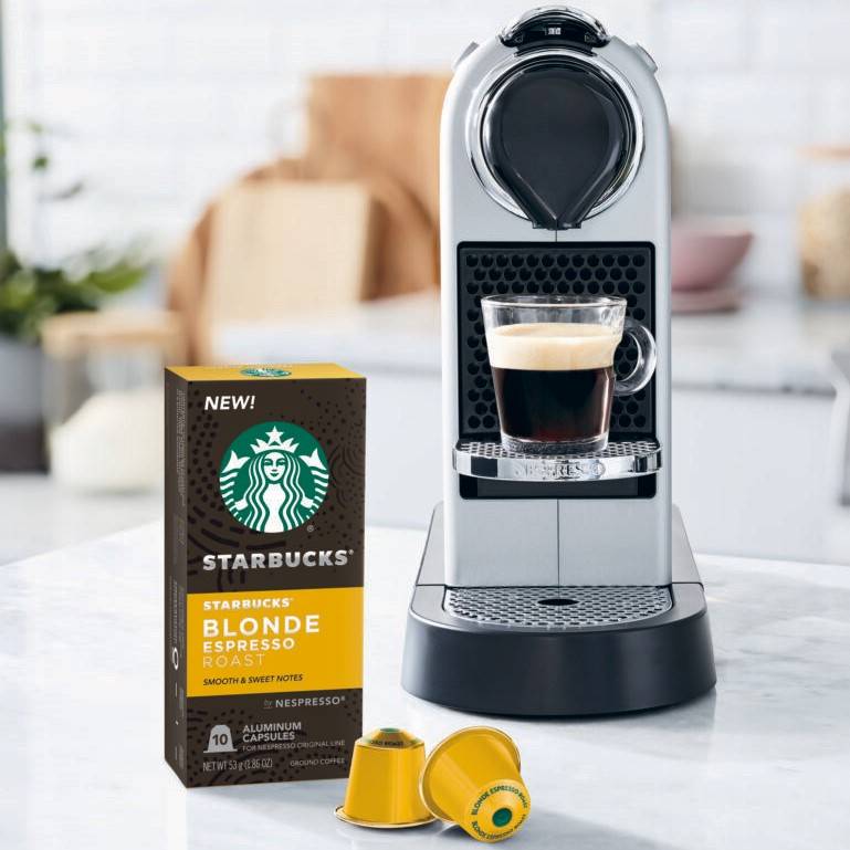 Starbucks Blonde Espresso Roast, Box of 10 Nespresso Capsules – Coffee ...